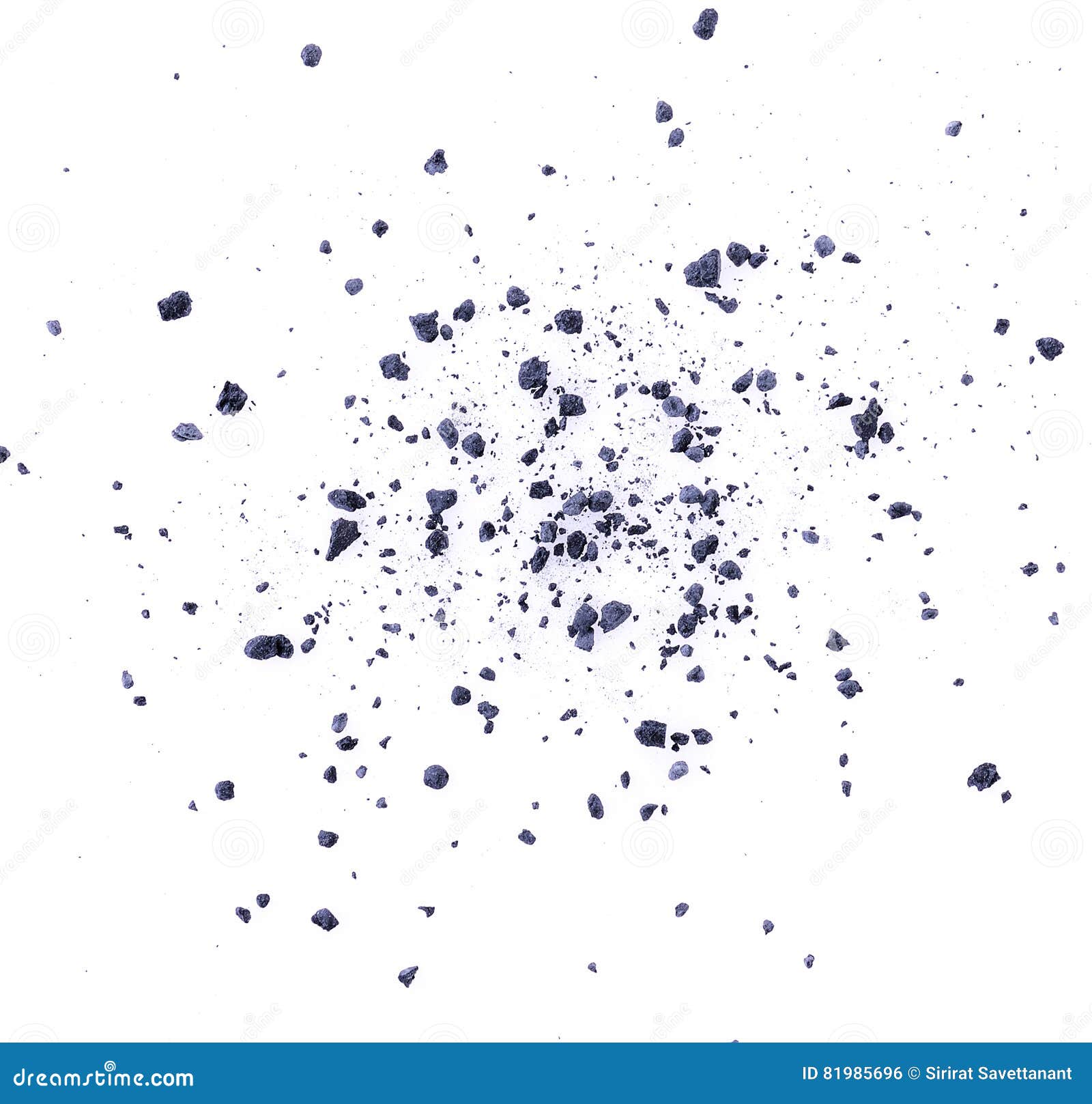 Charcoal Chunks and Powder on White Paper Stock Photo - Image of powder ...