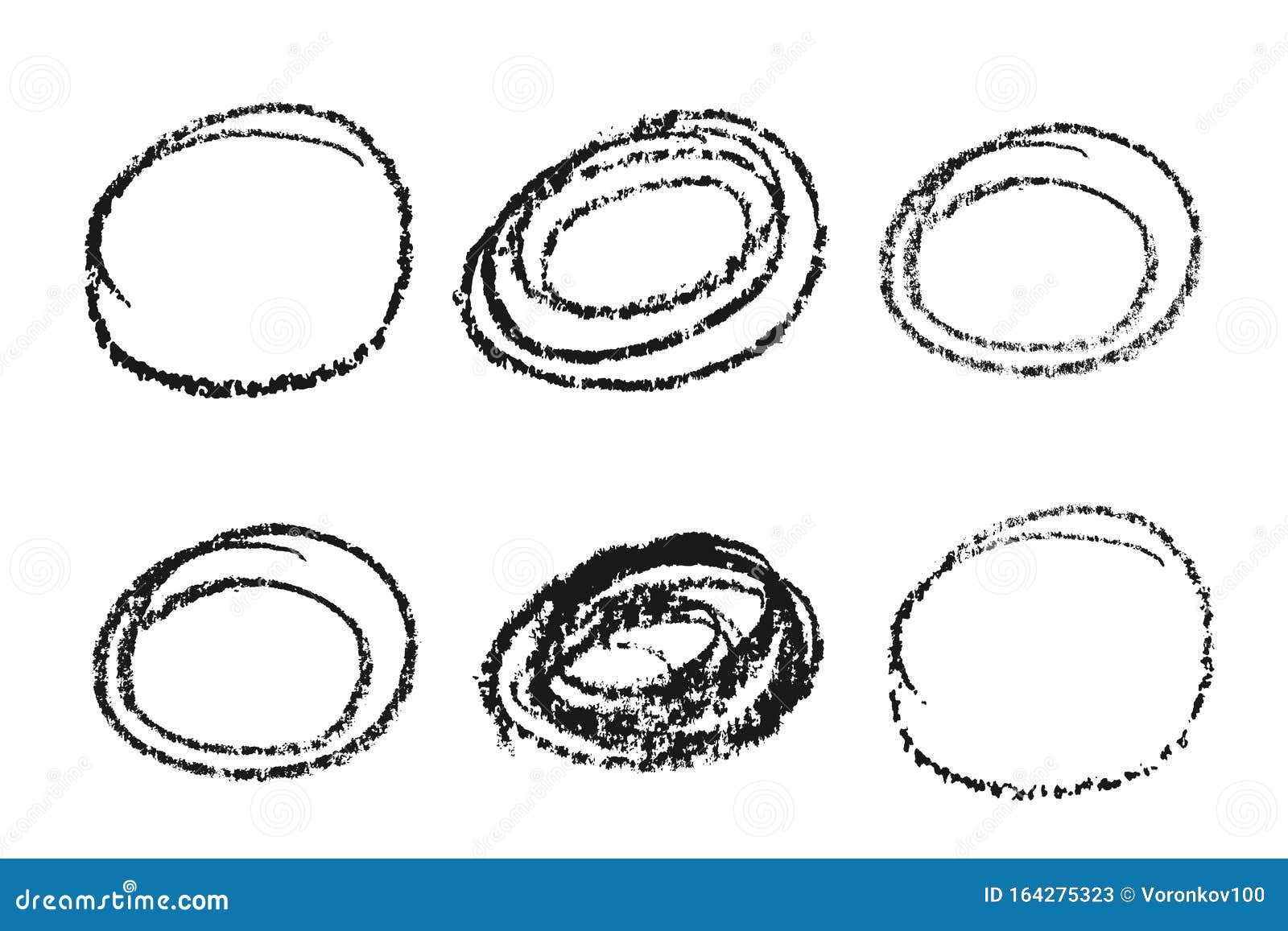 Charcoal, Circle Design Objects. Grunge Rough. it is Easy To Change ...