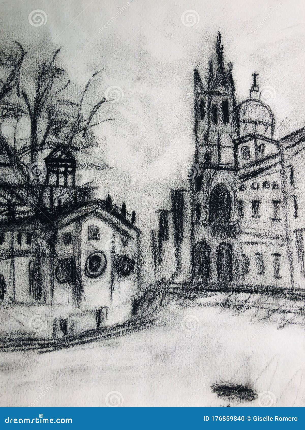 Charcoal drawing stock photo. Image of black, charcoal - 176859840