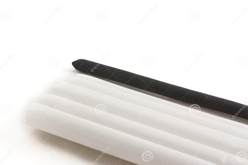 Charcoal and Eraser for Drawing Stock Photo - Image of sticks, black ...