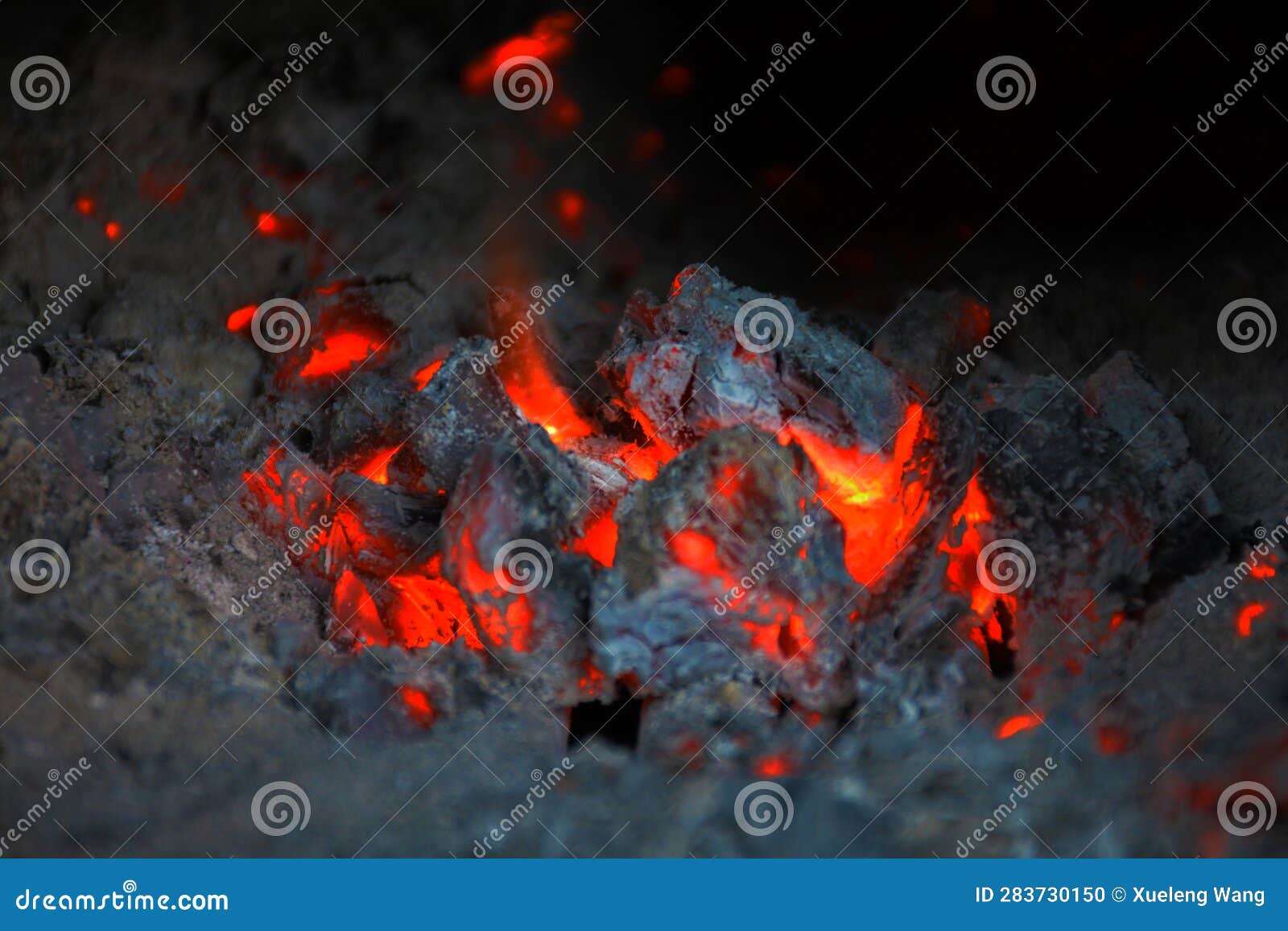 Charcoal Fire with Black Background Stock Photo - Image of reeds, green ...