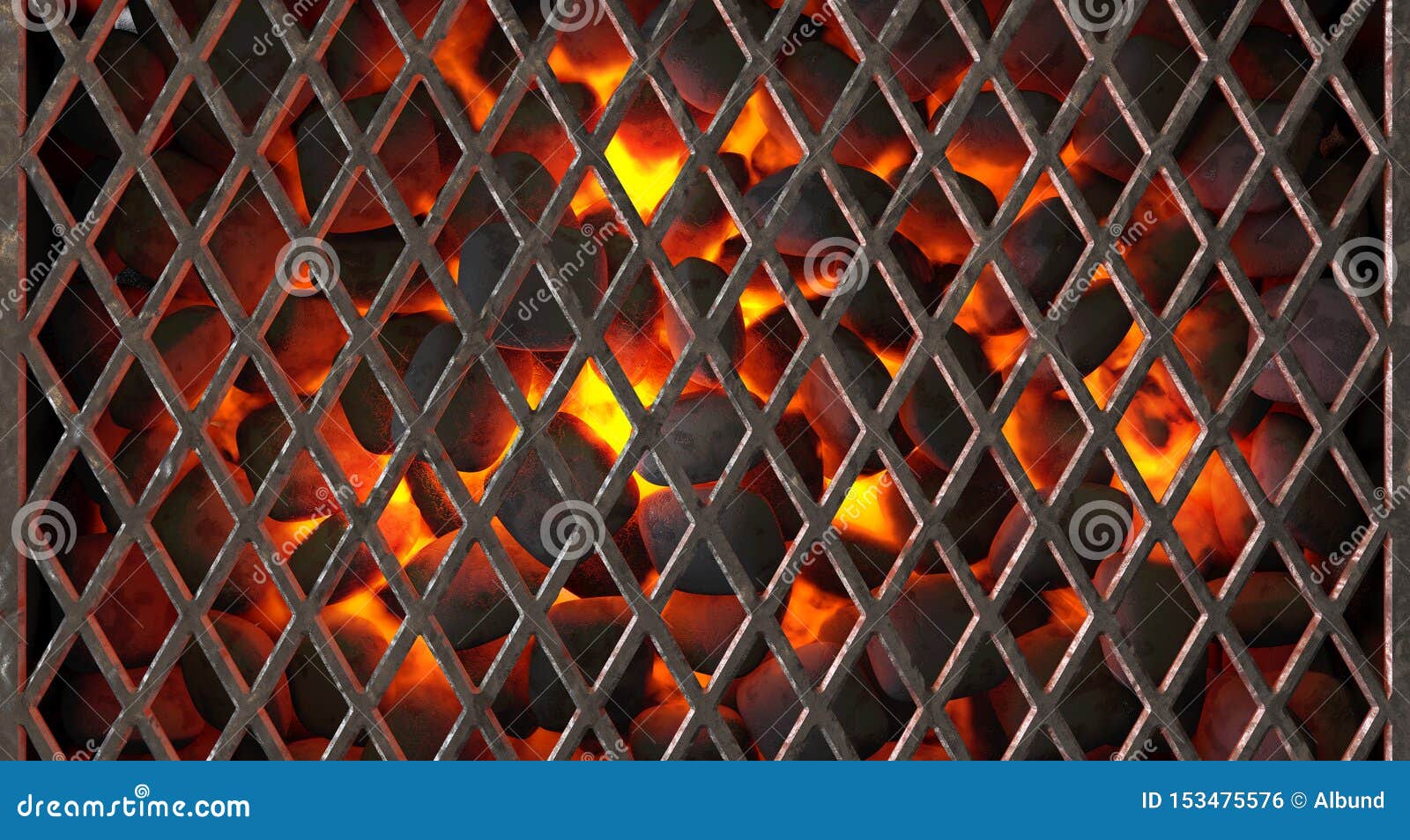 Charcoal Fire and Grid stock illustration. Illustration of black ...