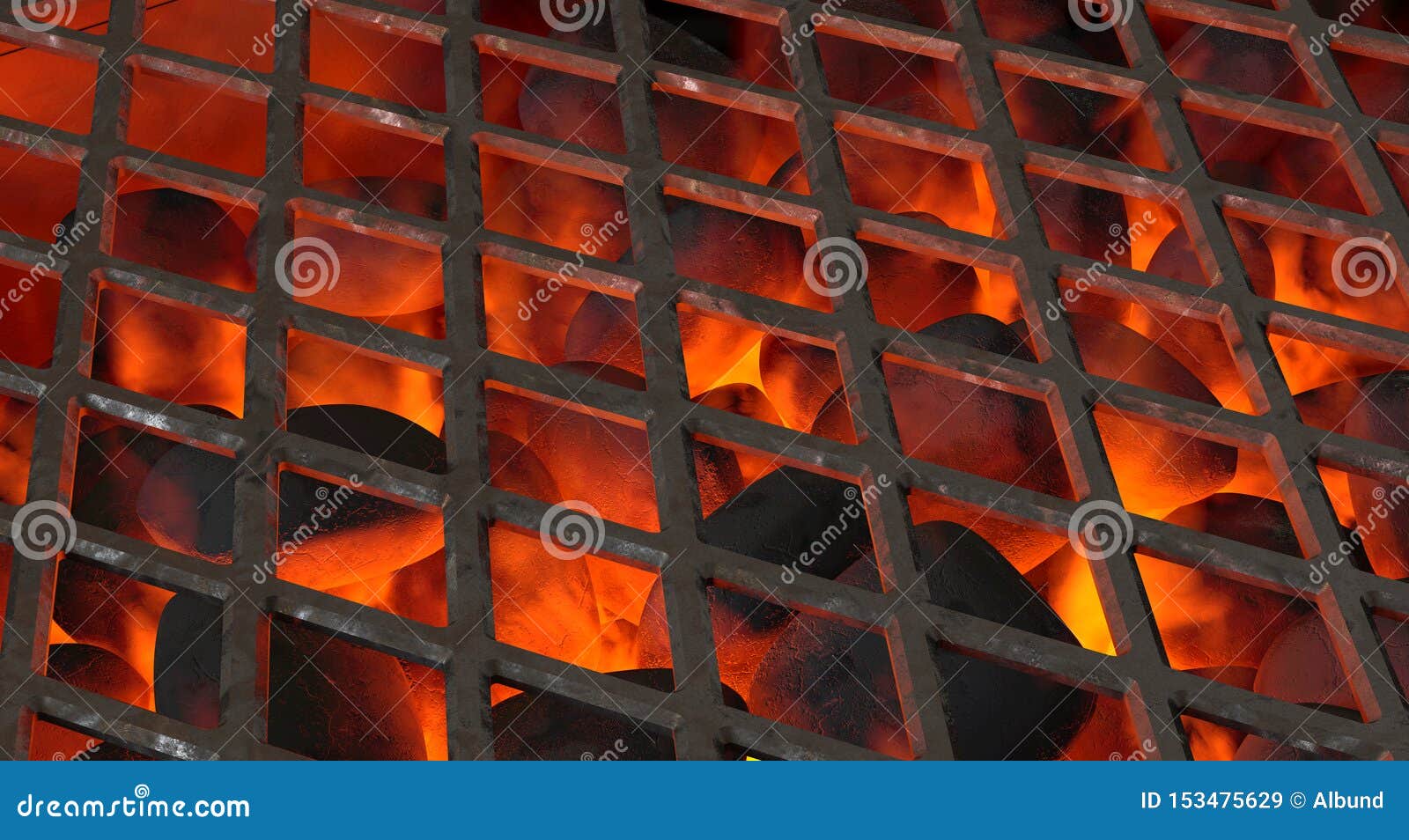 Charcoal Fire and Grid stock illustration. Illustration of coal - 153475629