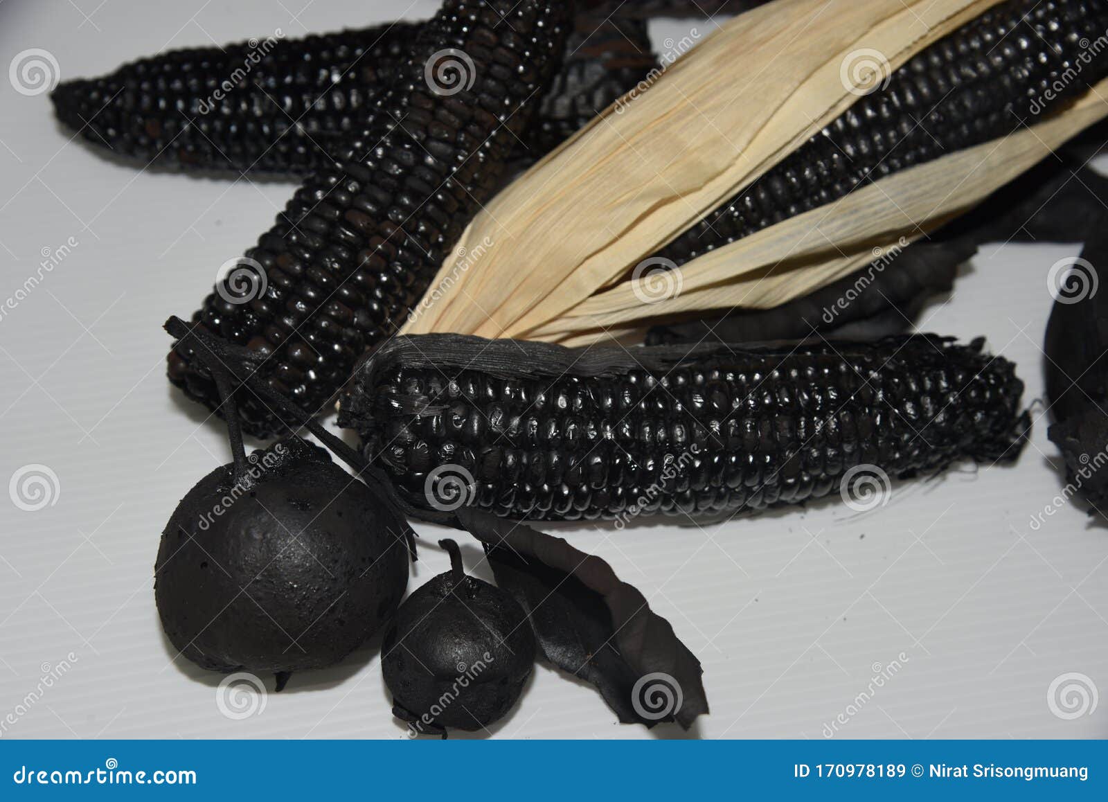 Charcoal for Fruit Corn and Guava Stock Image - Image of friend ...