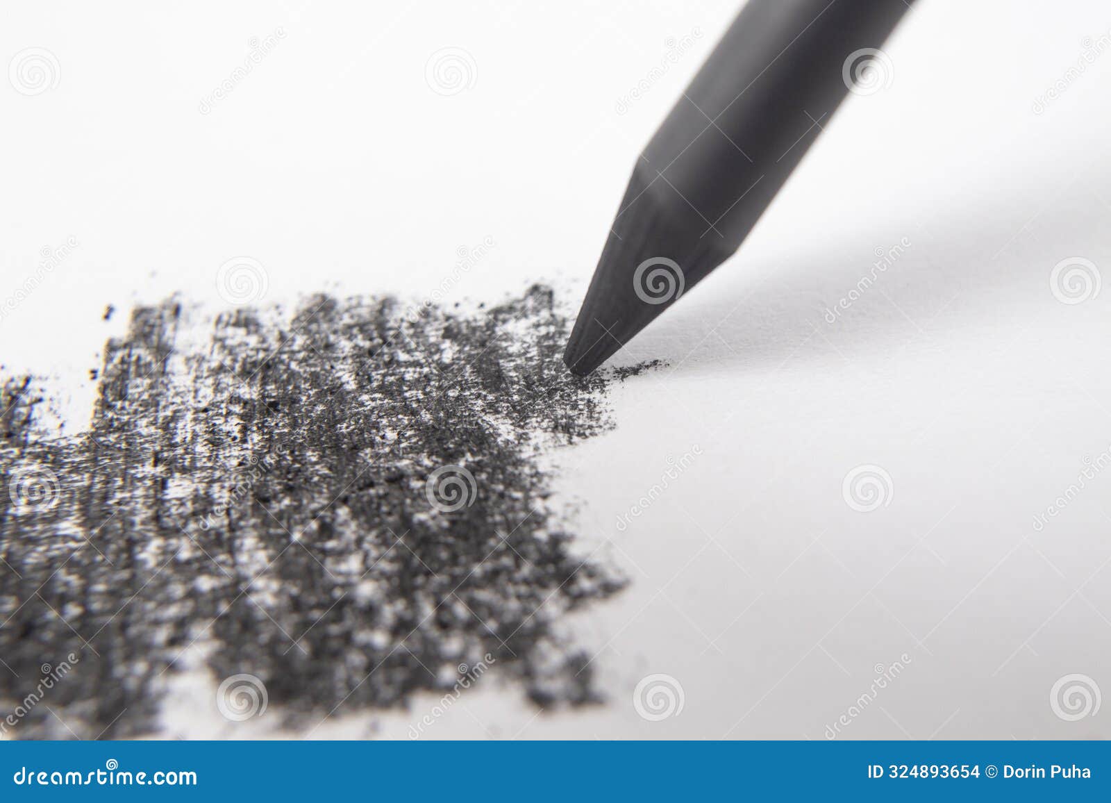 Charcoal or Graphite Sharp Pen Crayon Strokes on White Paper, Soft ...