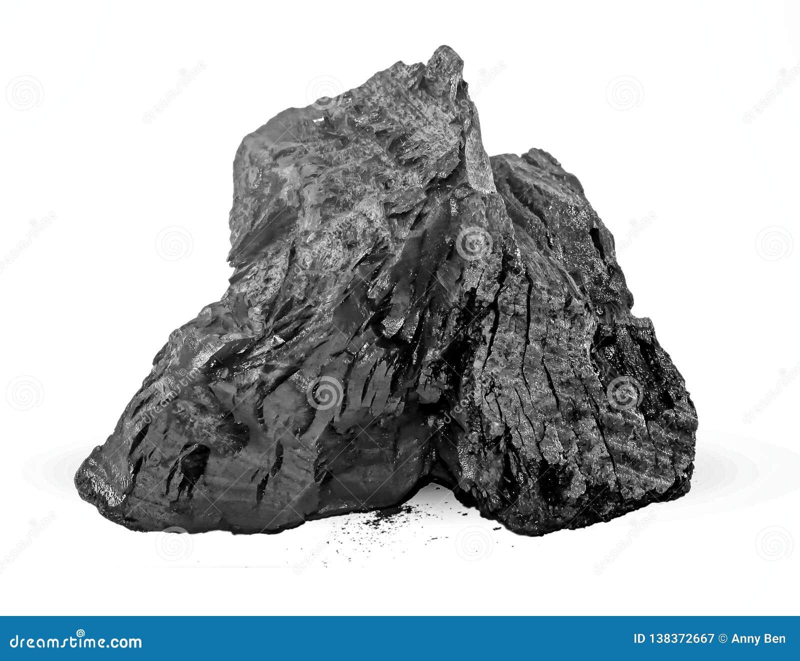 Coal Isolated on the White Background Stock Image - Image of activated ...
