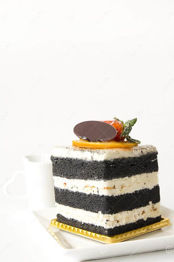Charcoal layer cake stock photo. Image of elegance, label - 26537686