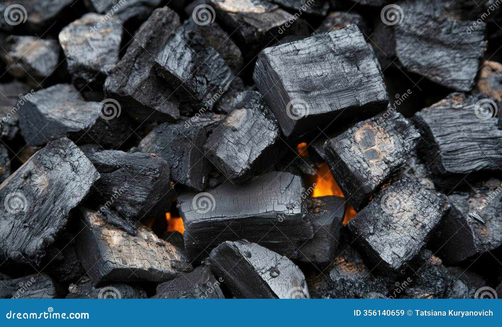 Charcoal Pieces Glowing Embers, Dark Texture, Heat Source, Cooking Fuel ...