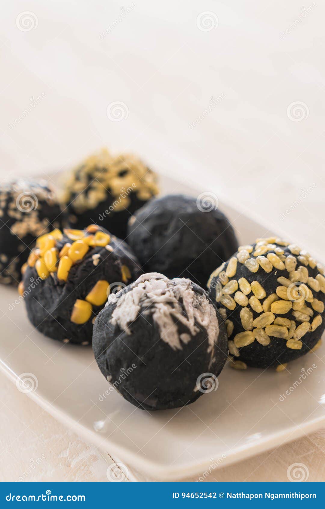 Charcoal potato ball stock photo. Image of sweet, market - 94652542