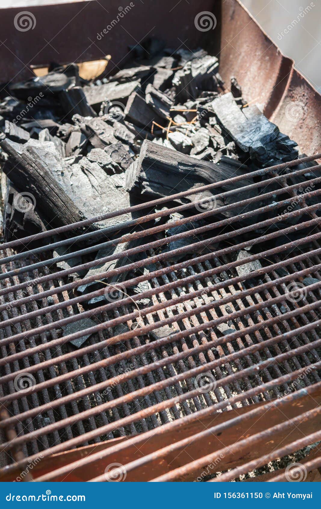 Charcoal Prepared To Burn in BBQ Wedding Party. Stock Photo - Image of ...