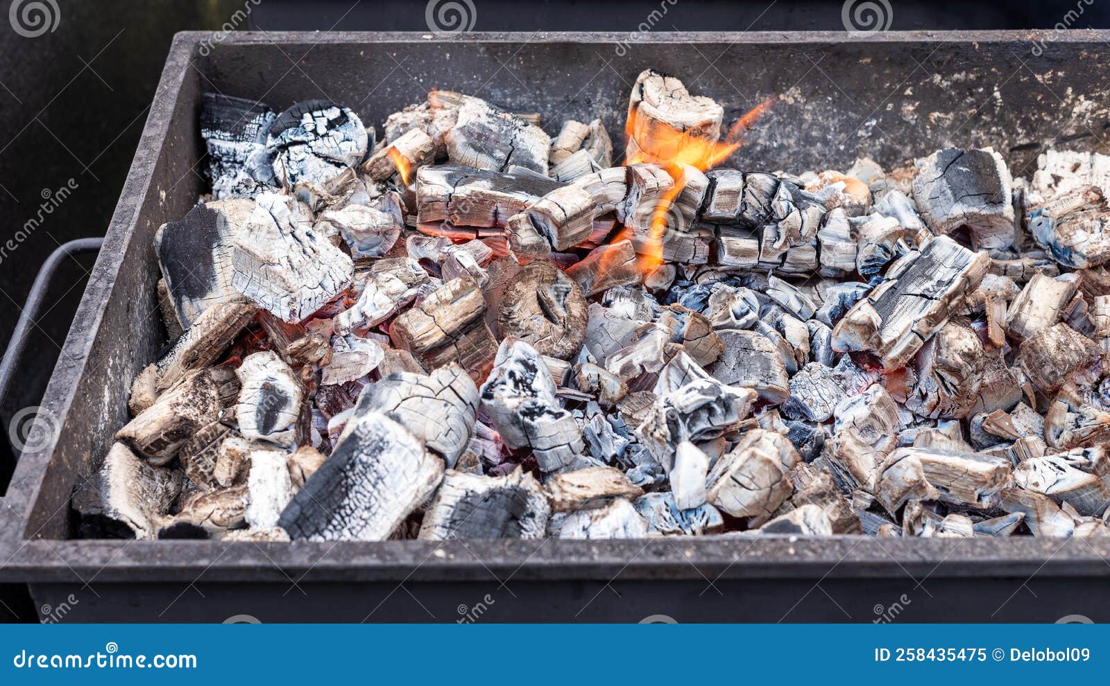 Charcoal Smoldering in the Grill, Selective Focus. Stock Image - Image ...