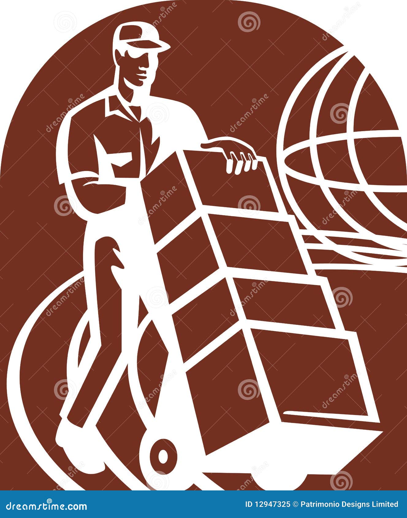 Charette à Bras De Courier De Personne De La Distribution Illustration ...