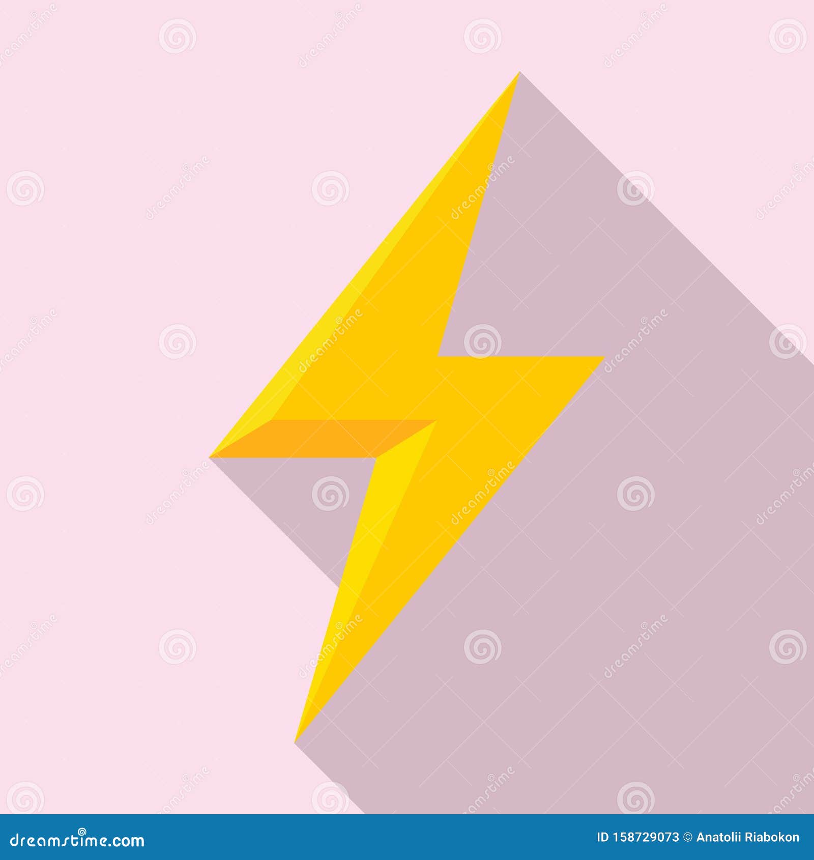 Charge Lightning Bolt Icon, Flat Style Stock Vector - Illustration of ...