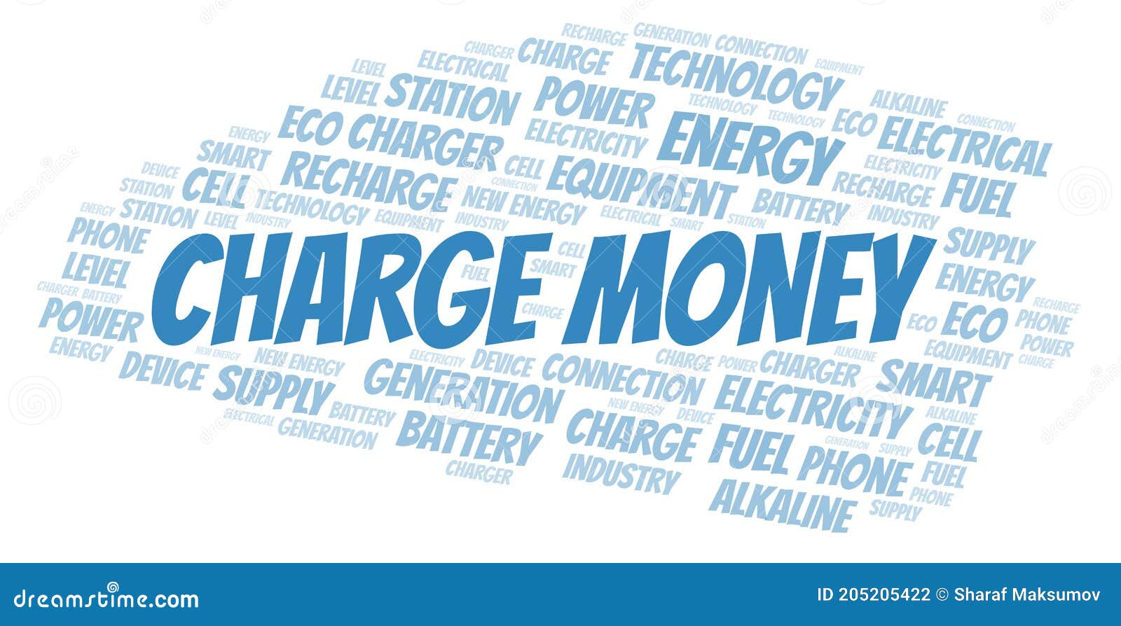 Charge Money Typography Word Cloud Create with the Text only. Stock ...