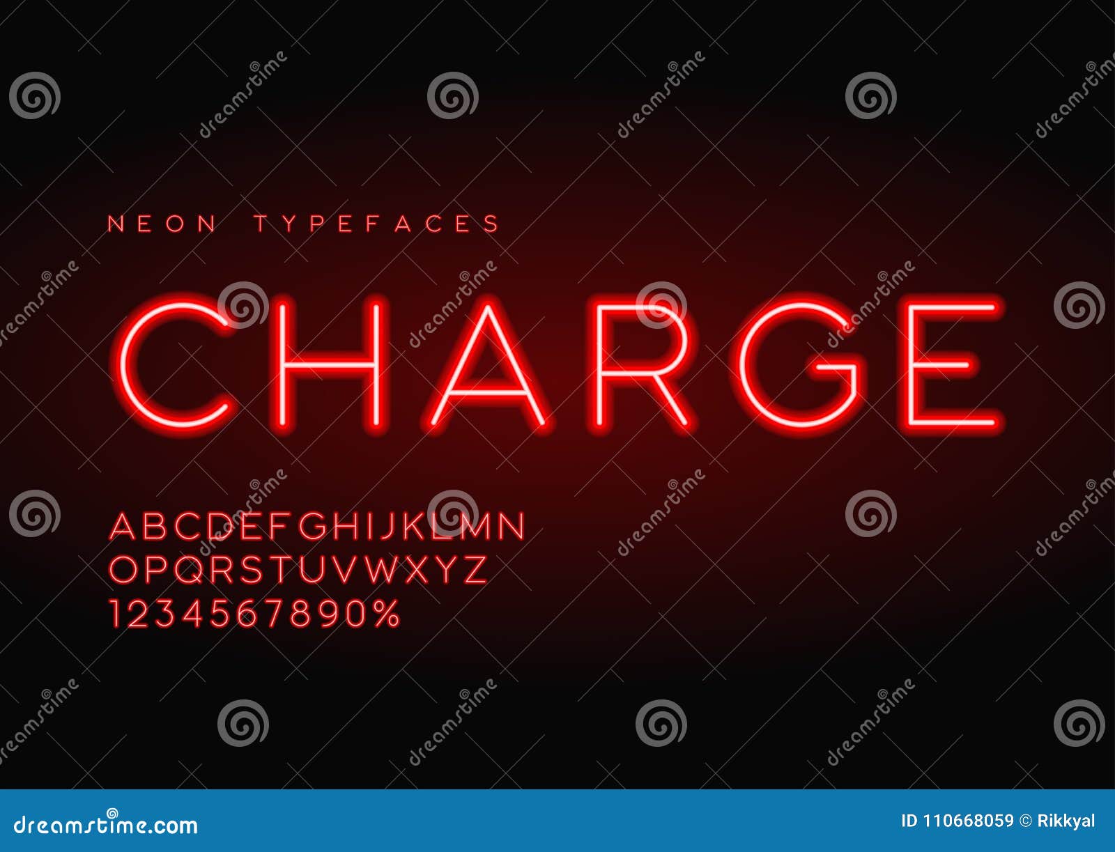 Charge Vector Linear Neon Typefaces, Alphabet, Letters, Font, Ty Stock ...