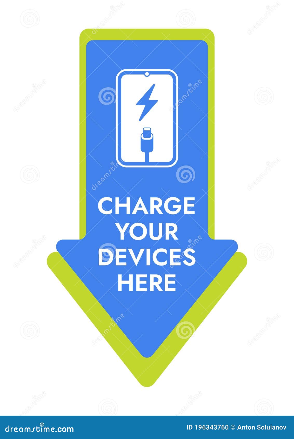 Charge Your Devices Here - Vector Information Sign. Airports And Public ...
