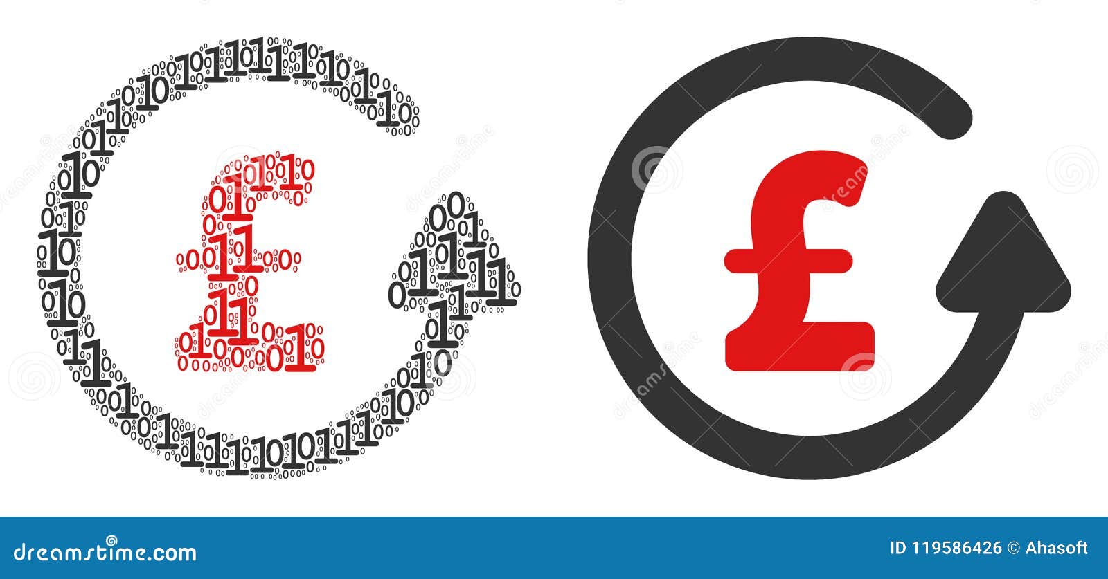Chargeback Pound Collage of Binary Digits Stock Vector - Illustration ...