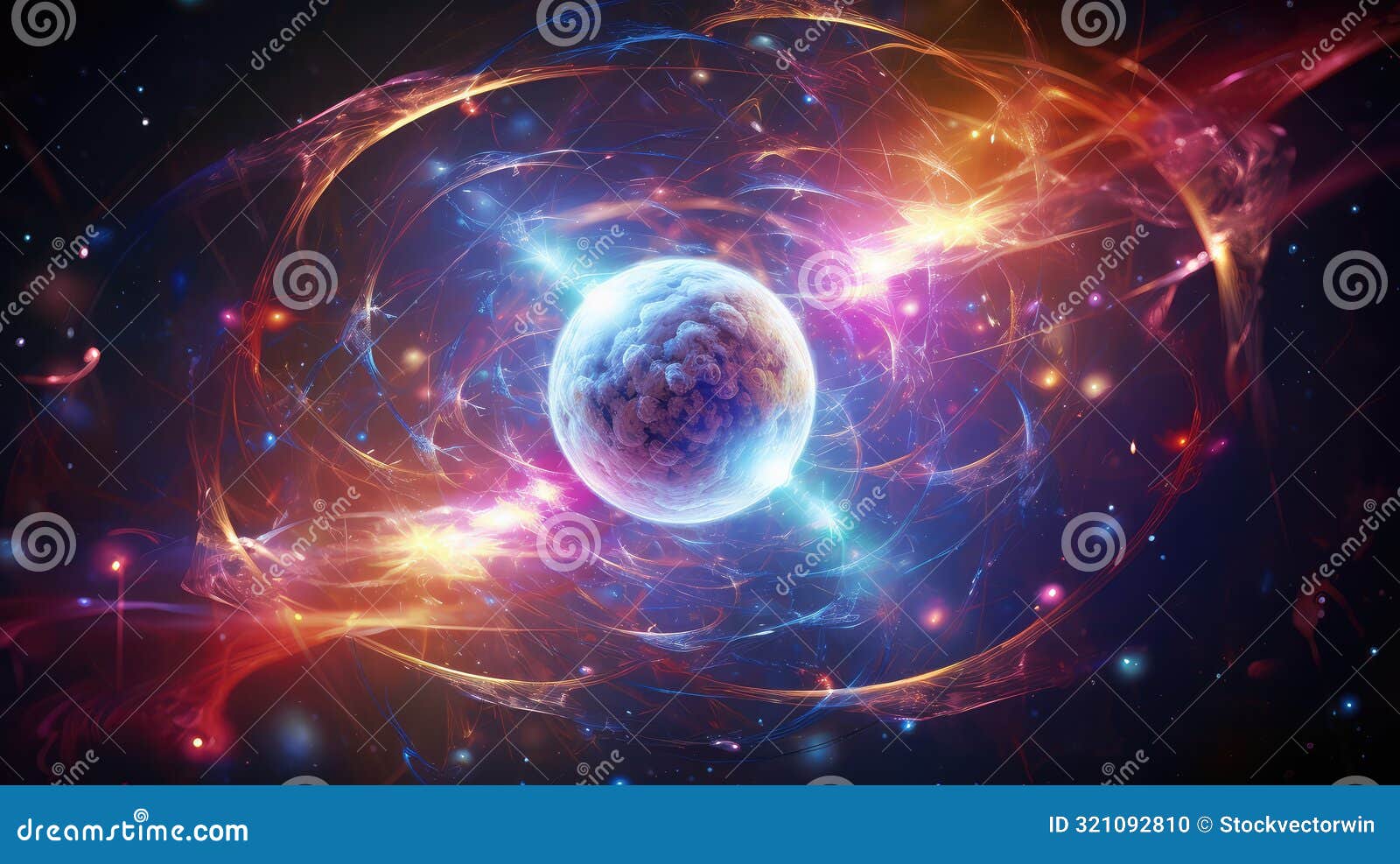 Hydrogen Atom Bohr Model Cartoon Vector | CartoonDealer.com #267662053