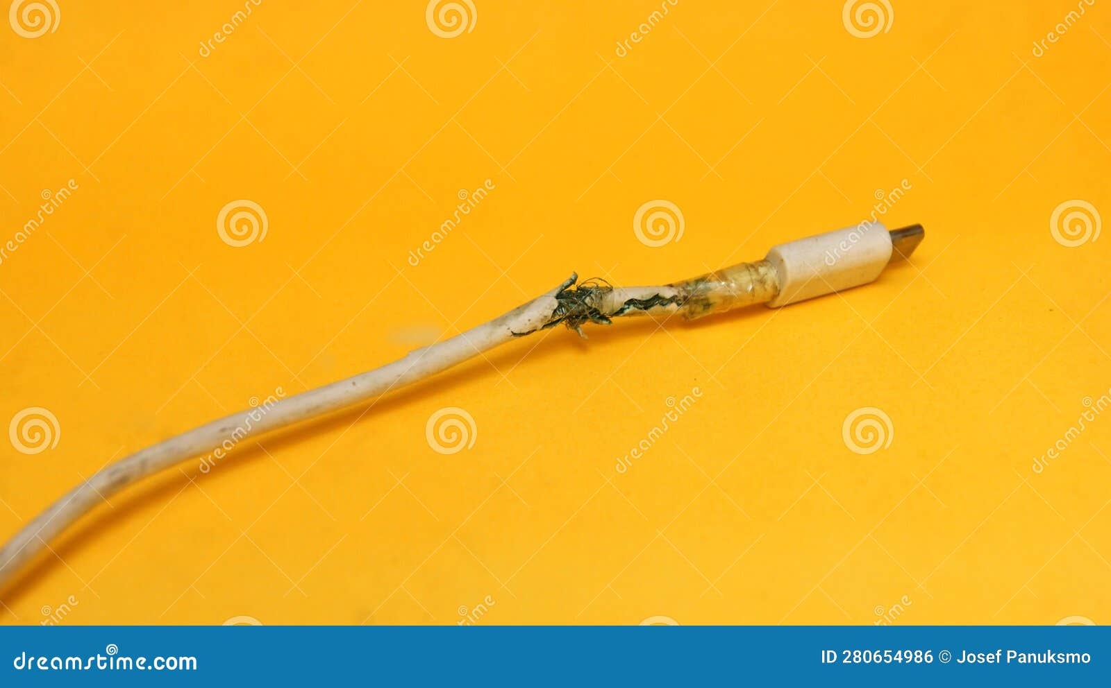 Charger Cable is Peeling Off Stock Photo - Image of food, line: 280654986