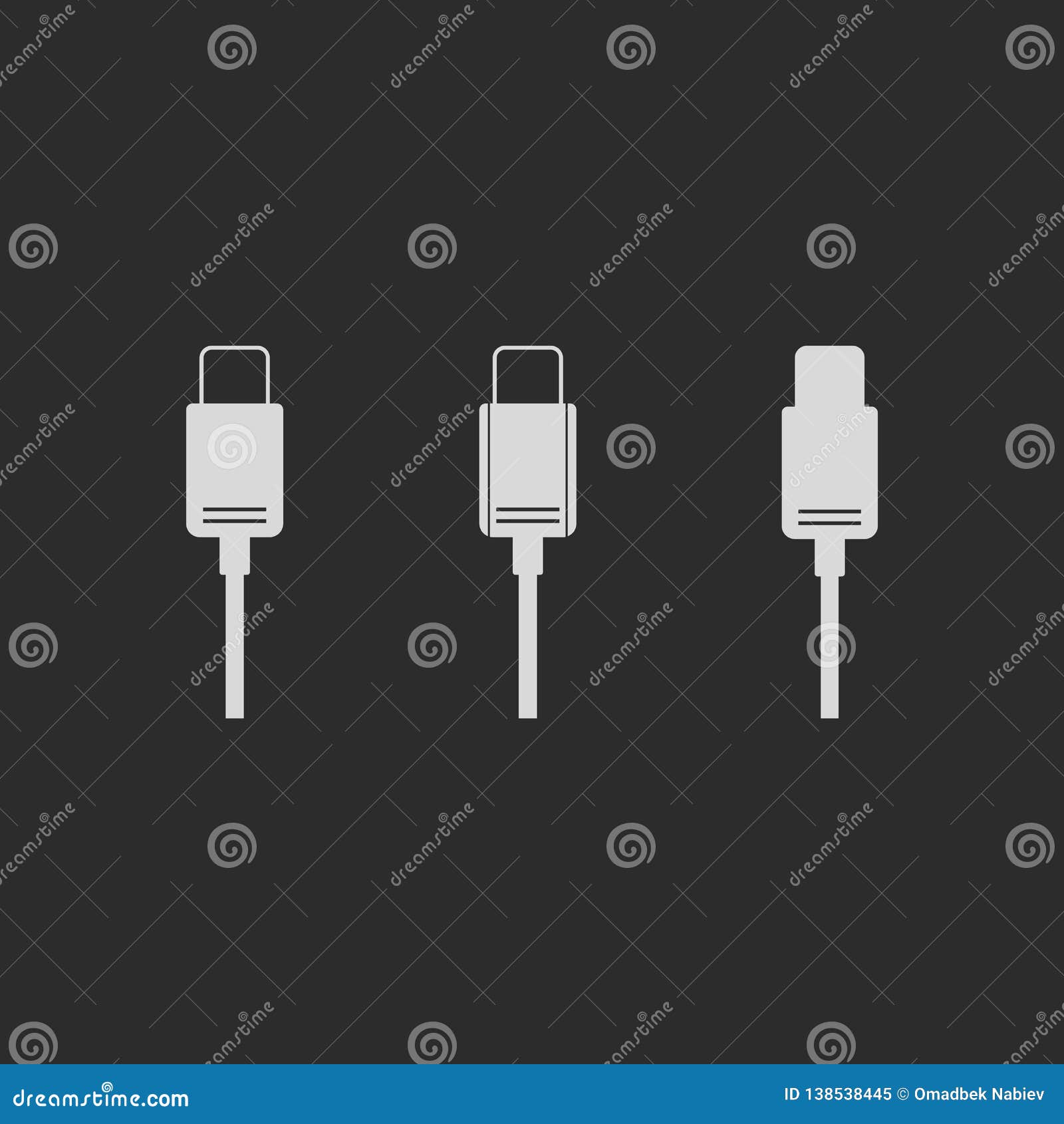 Aux Connector Icon. Different Colors. Vector On White Background ...