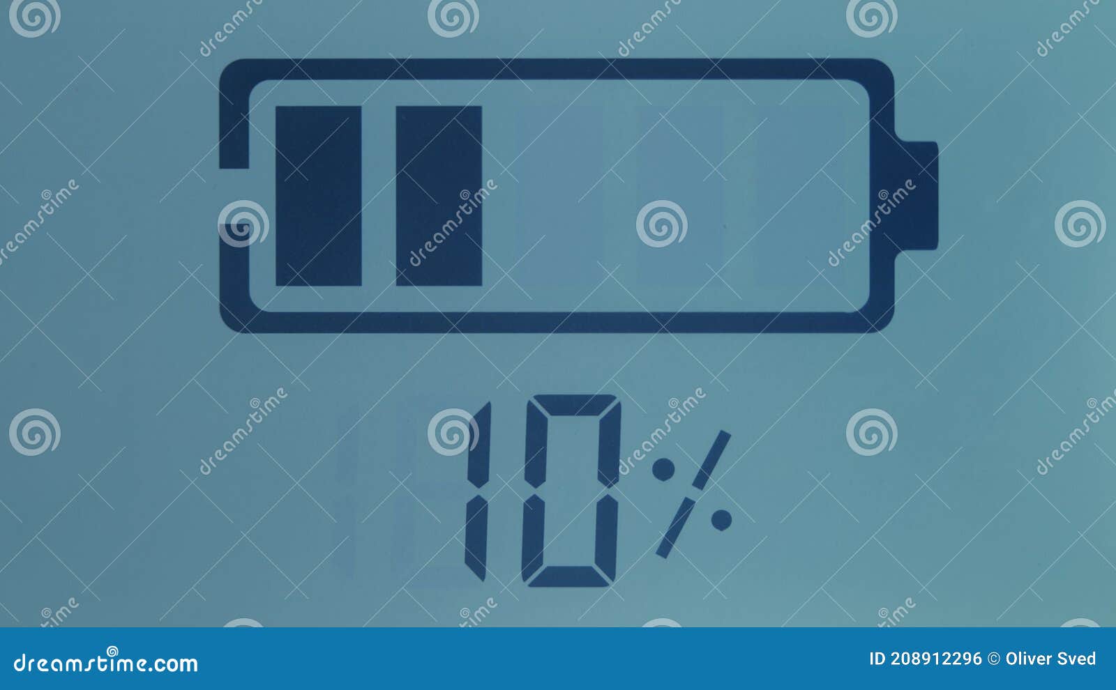Charger Displayin Battery at 10 Percent Stock Illustration ...