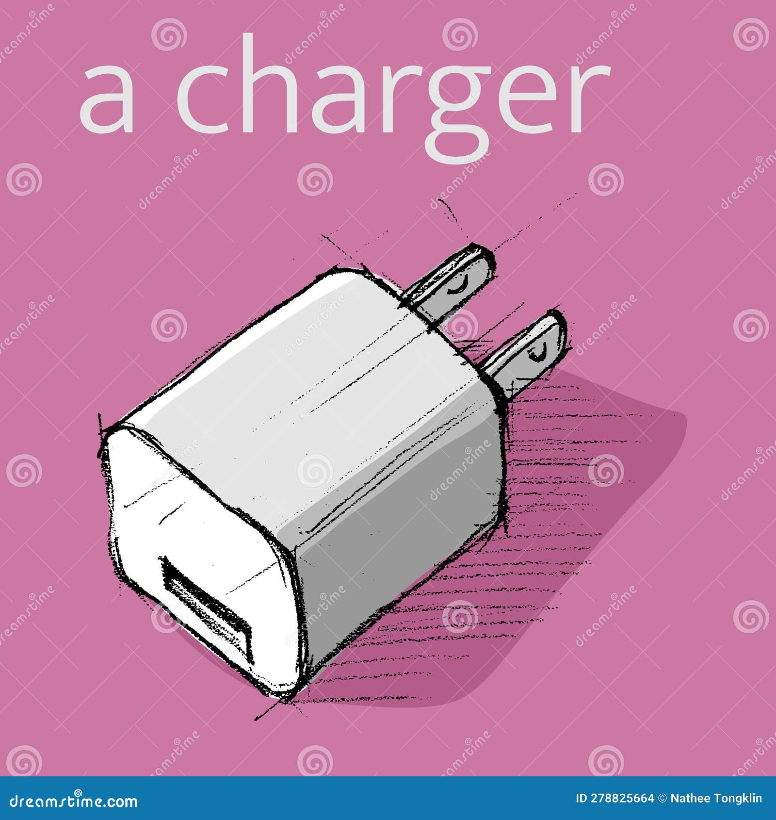 A Charger Drawing Sketch Pencil Style Stock Illustration - Illustration ...
