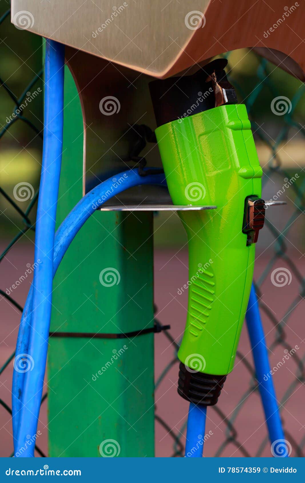 Charger for electric car stock image. Image of outdoors - 78574359