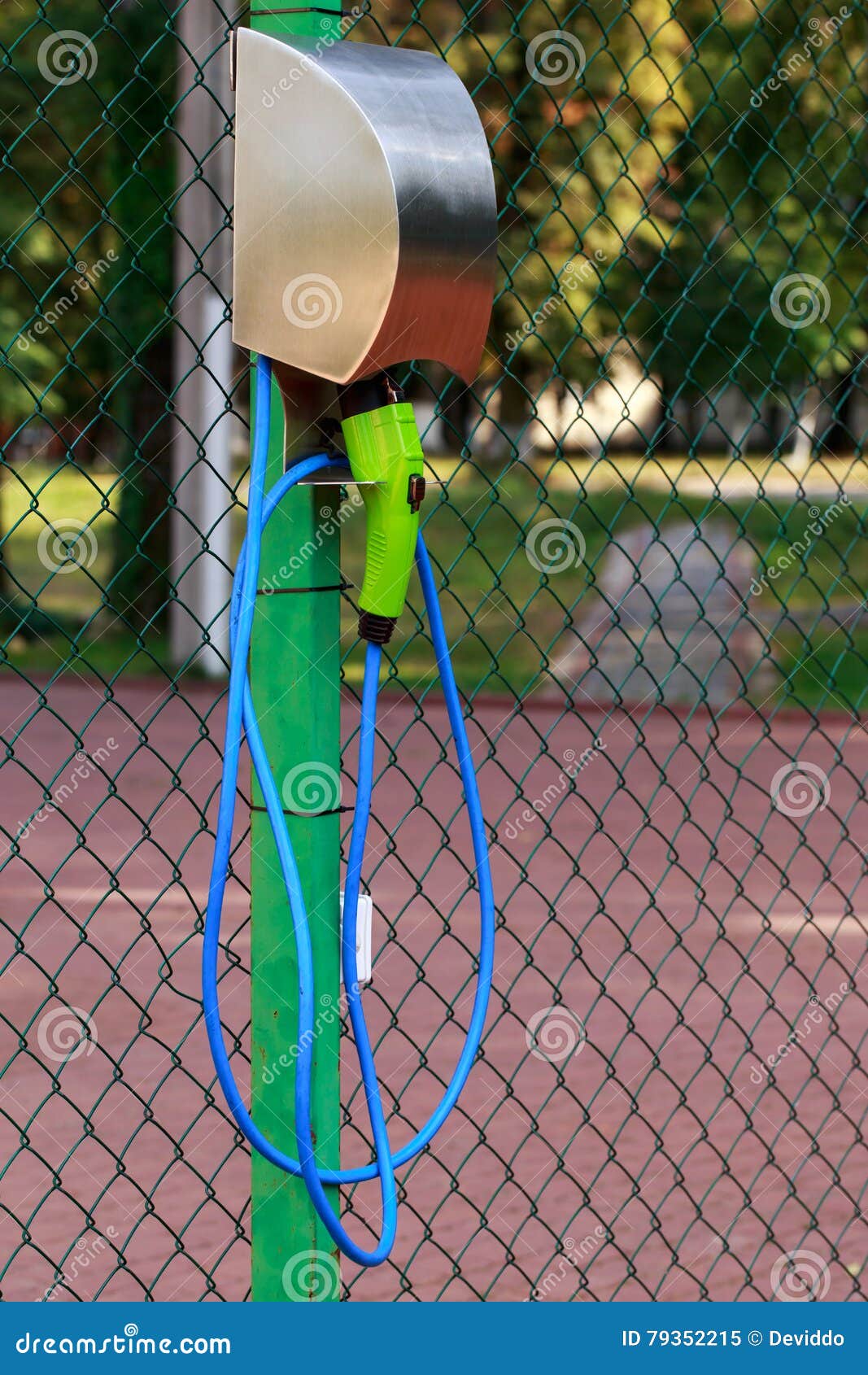 Charger for electric car stock image. Image of installed - 79352215