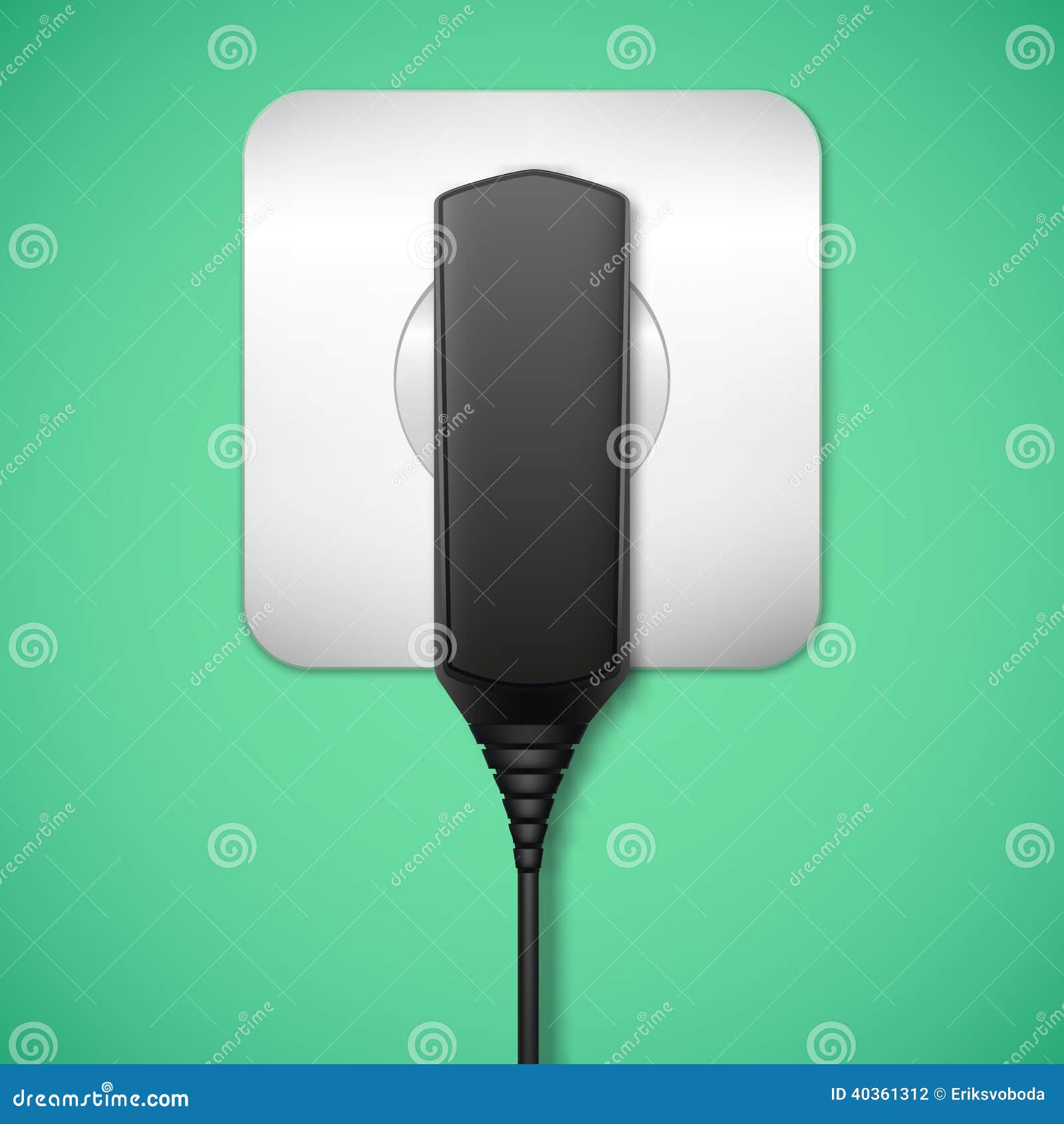 Charger into an Electrical Outlet. Stock Vector - Illustration of ...