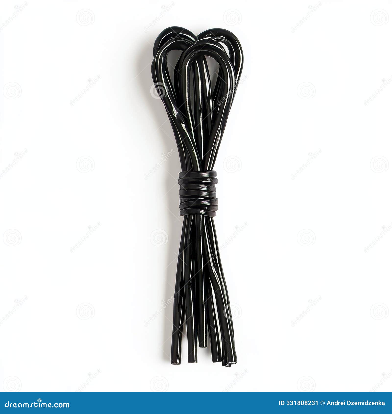 Charger with Folded Cable on White Background Isolated on Black Stock ...