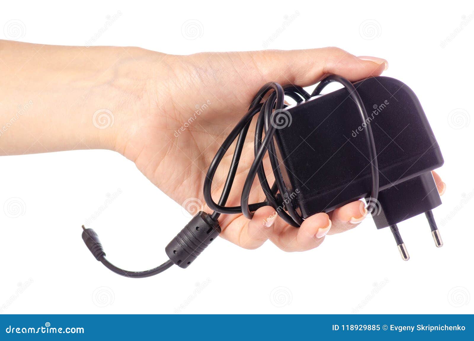 Charger in hand stock image. Image of energy, cord, connector - 118929885