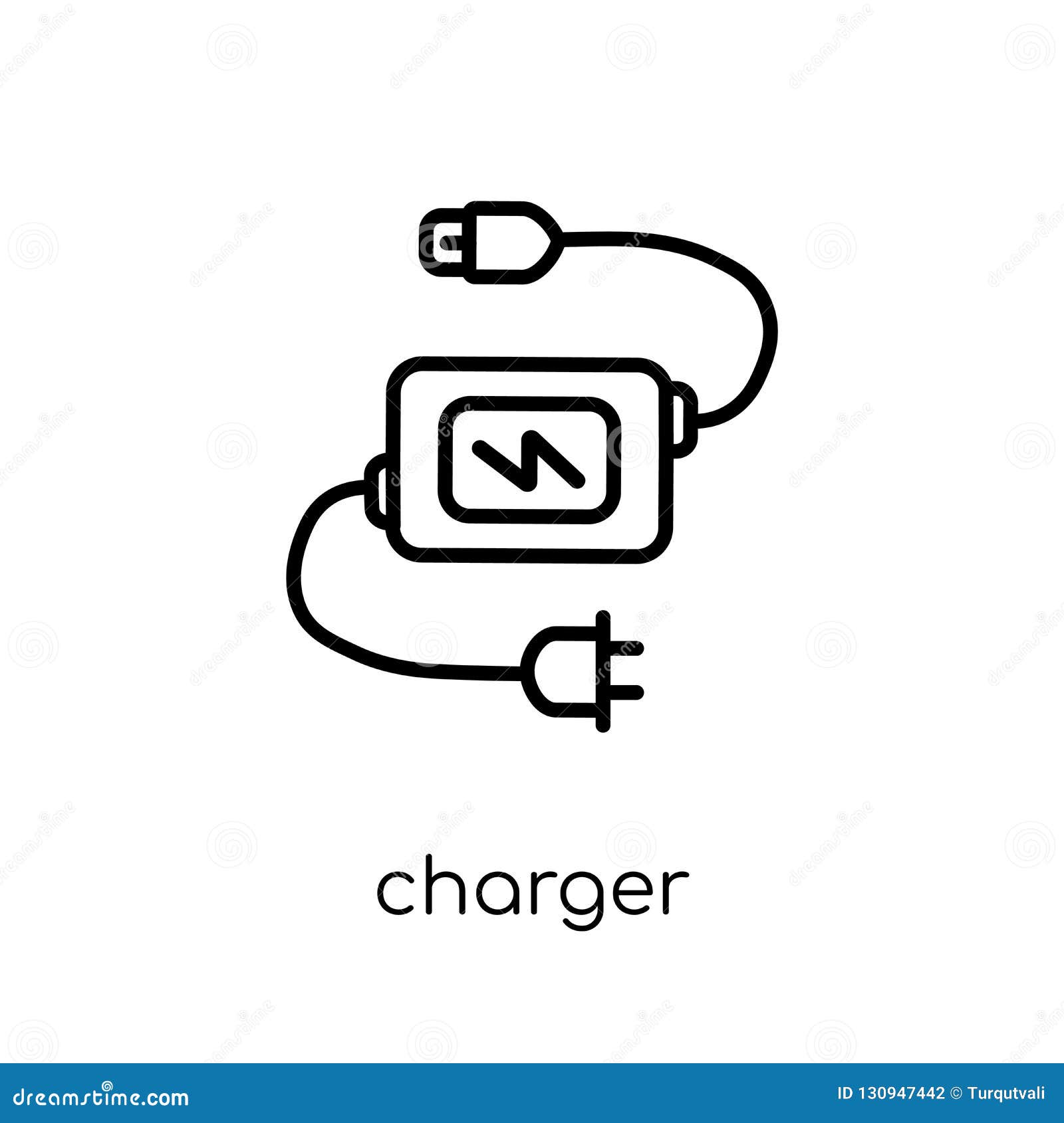 Charger Icon. Trendy Modern Flat Linear Vector Charger Icon on W Stock ...