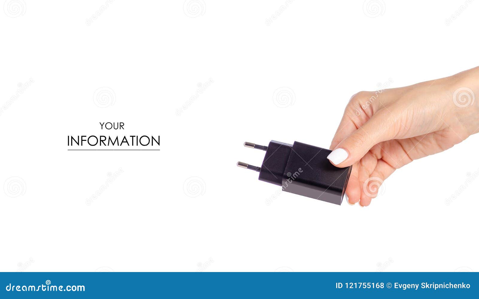 Charger for Mobile Phone in Hand Pattern Stock Photo - Image of ...