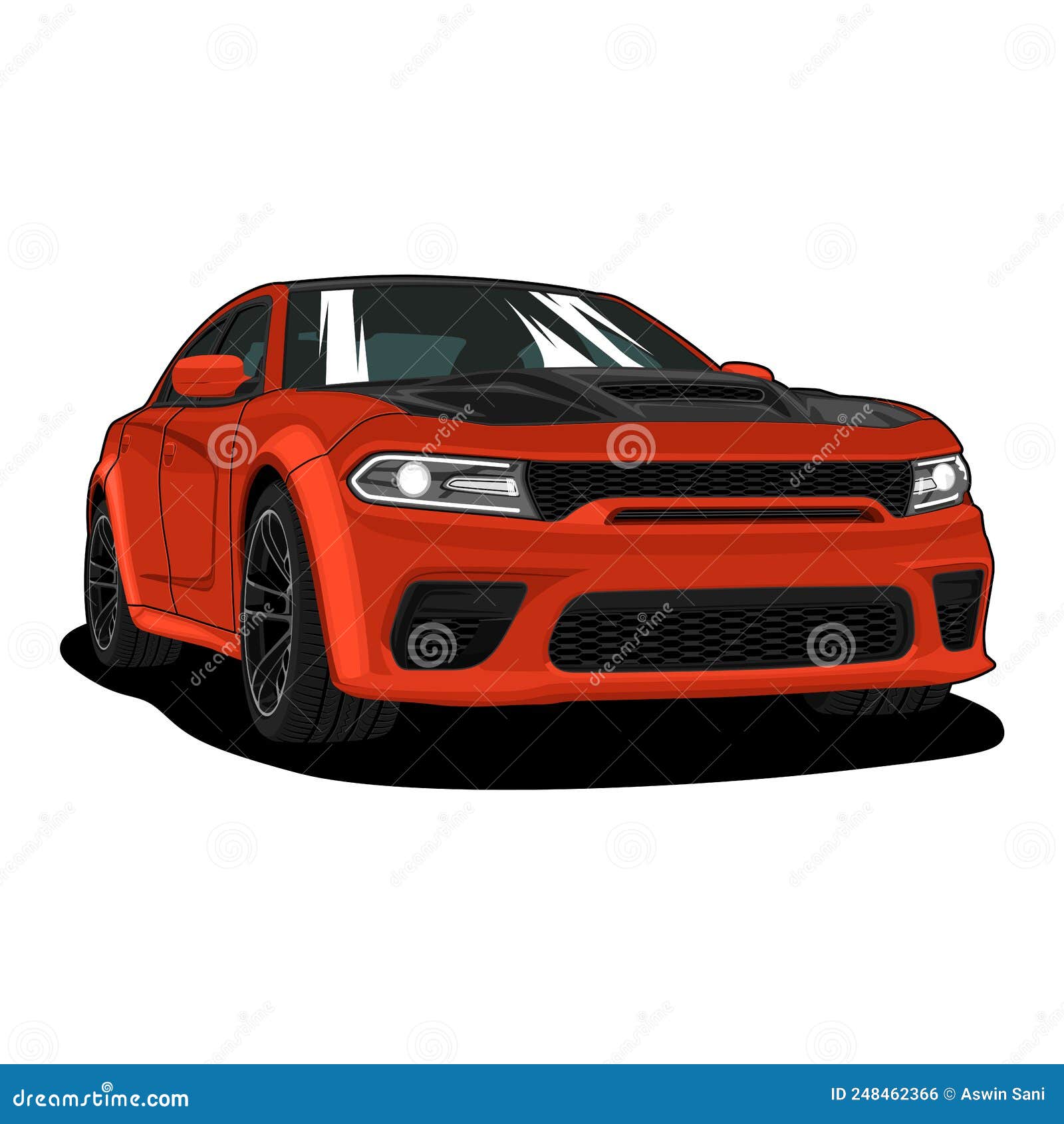 F6 Hellcat In Top View Vector Illustration | CartoonDealer.com #206886794