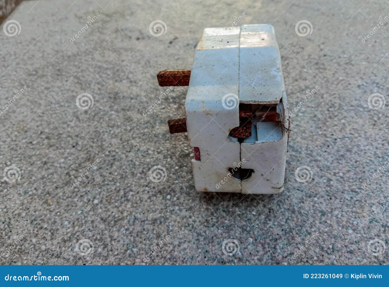 The Charger Terminal is Broken, Broken, Rusty and Dirty, the Background ...