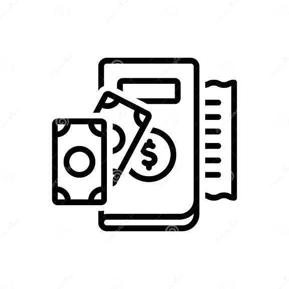 Black Line Icon for Charges, Collection and Finance Stock Vector ...
