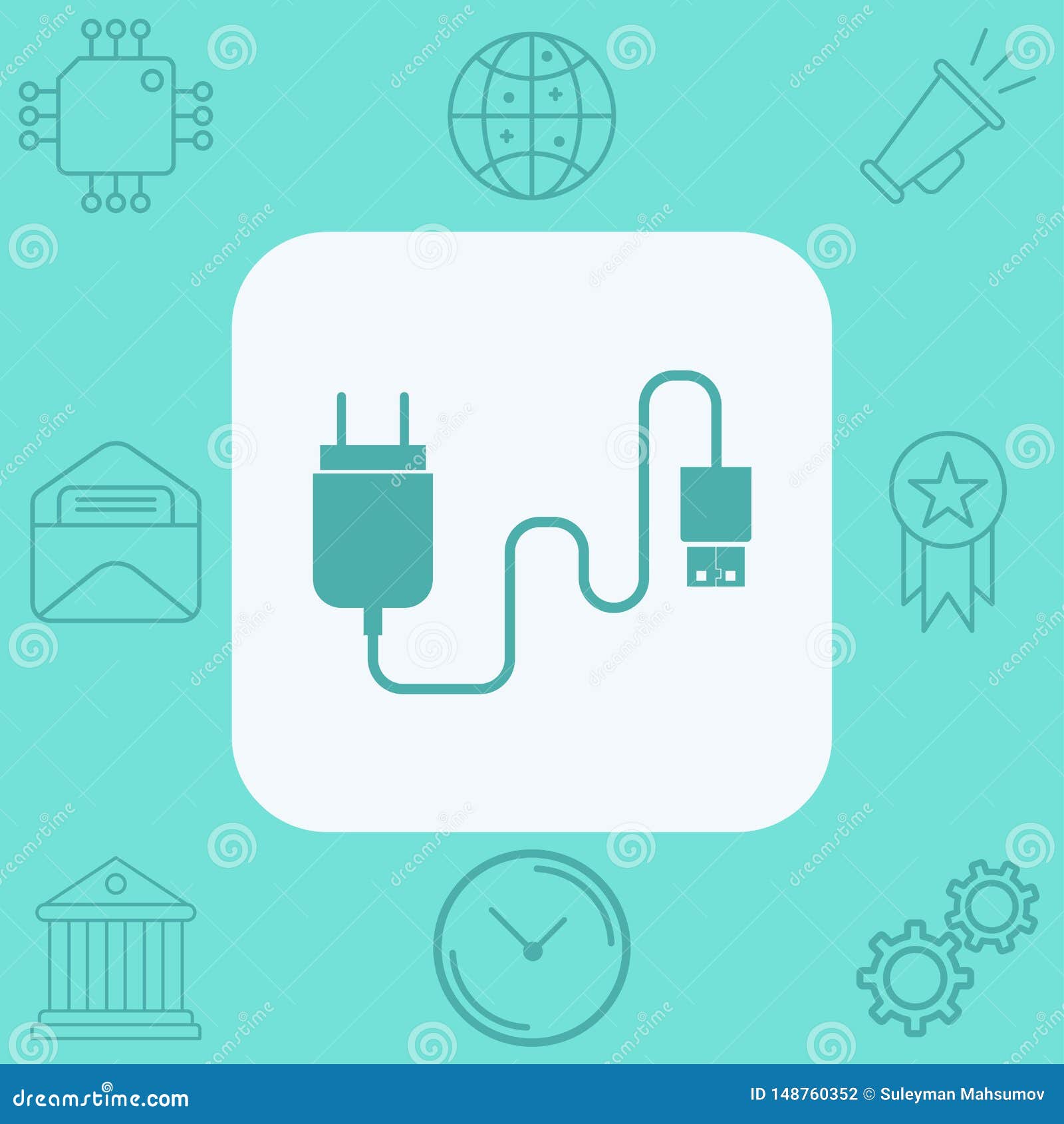 Charging Adapter Vector Icon Sign Symbol Stock Illustration ...