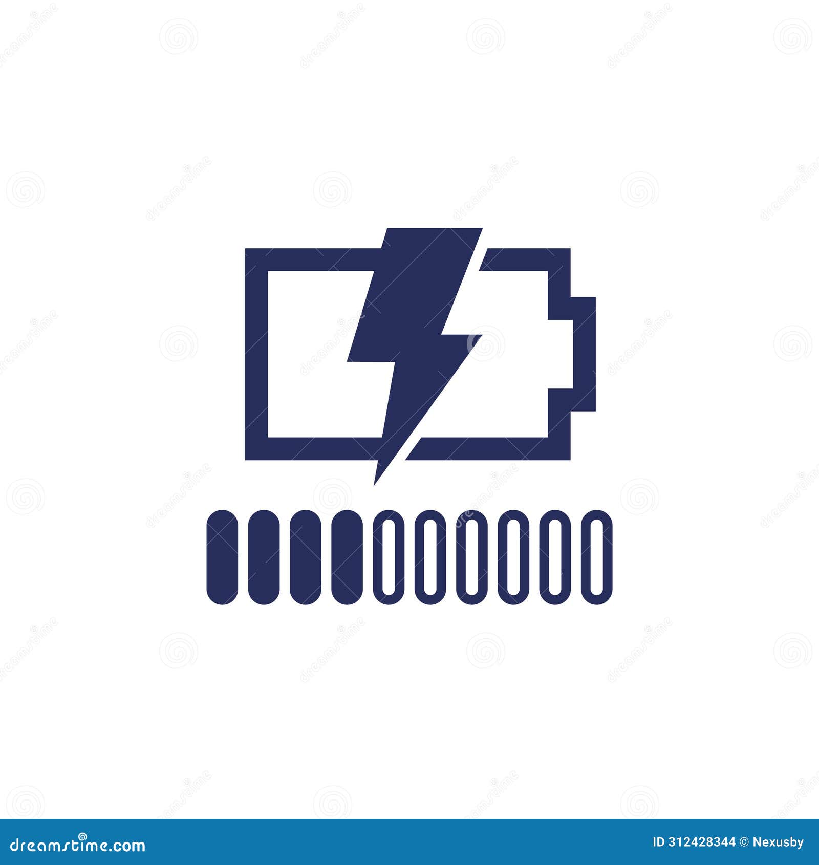 Charging Battery Icon with a Progress Bar Stock Vector - Illustration ...