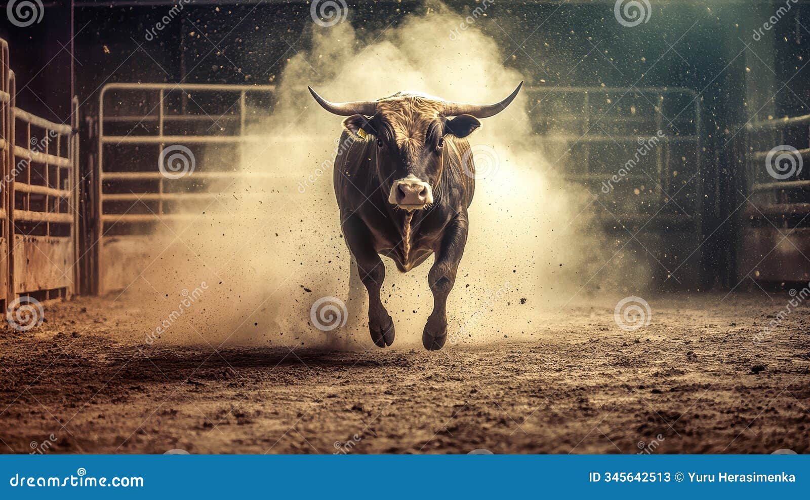 A Charging Bull in an Arena Captures Dynamic Motion with Dramatic ...