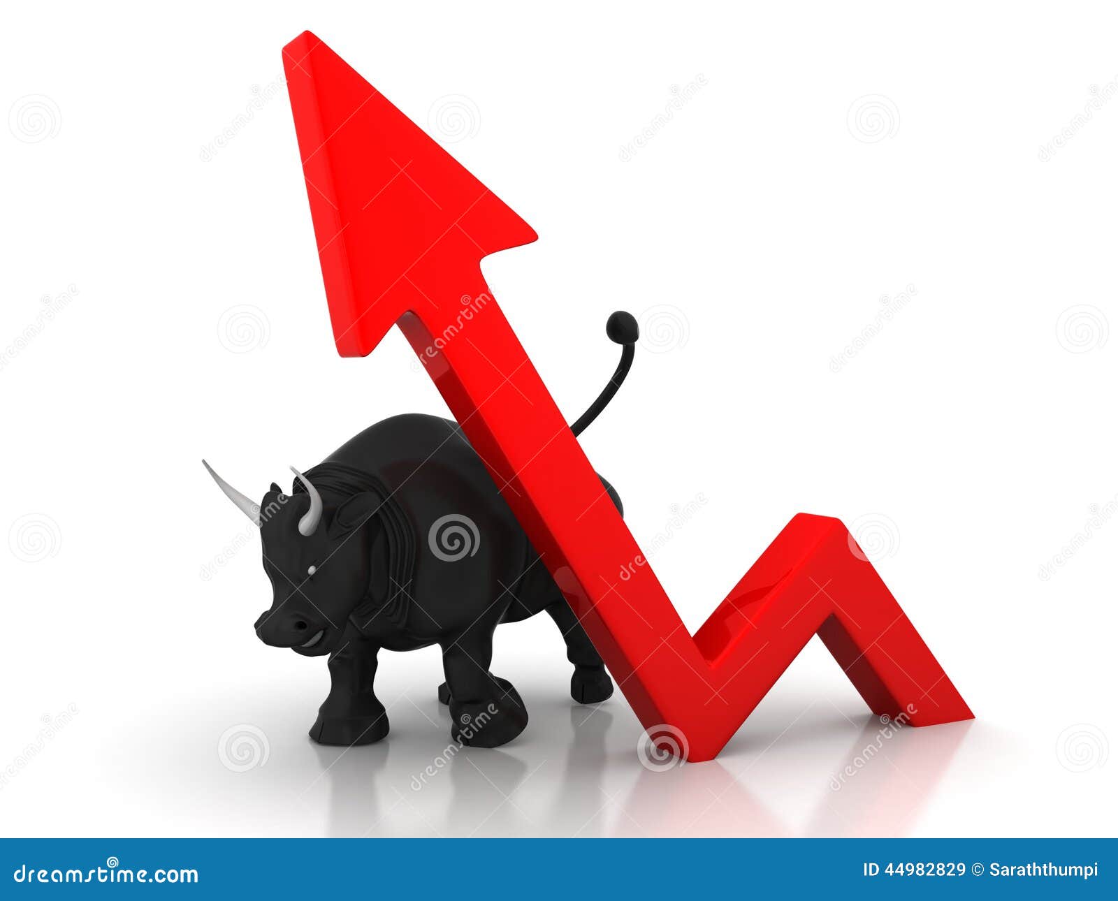 Charging Bull with Business Arrow Stock Illustration - Illustration of ...
