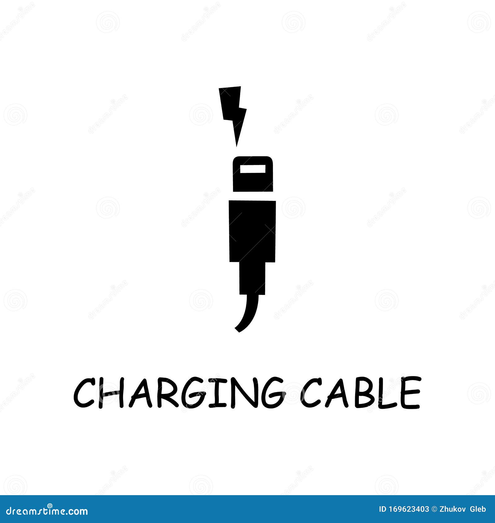 Charging Cable Flat Vector Icon Stock Illustration - Illustration of ...