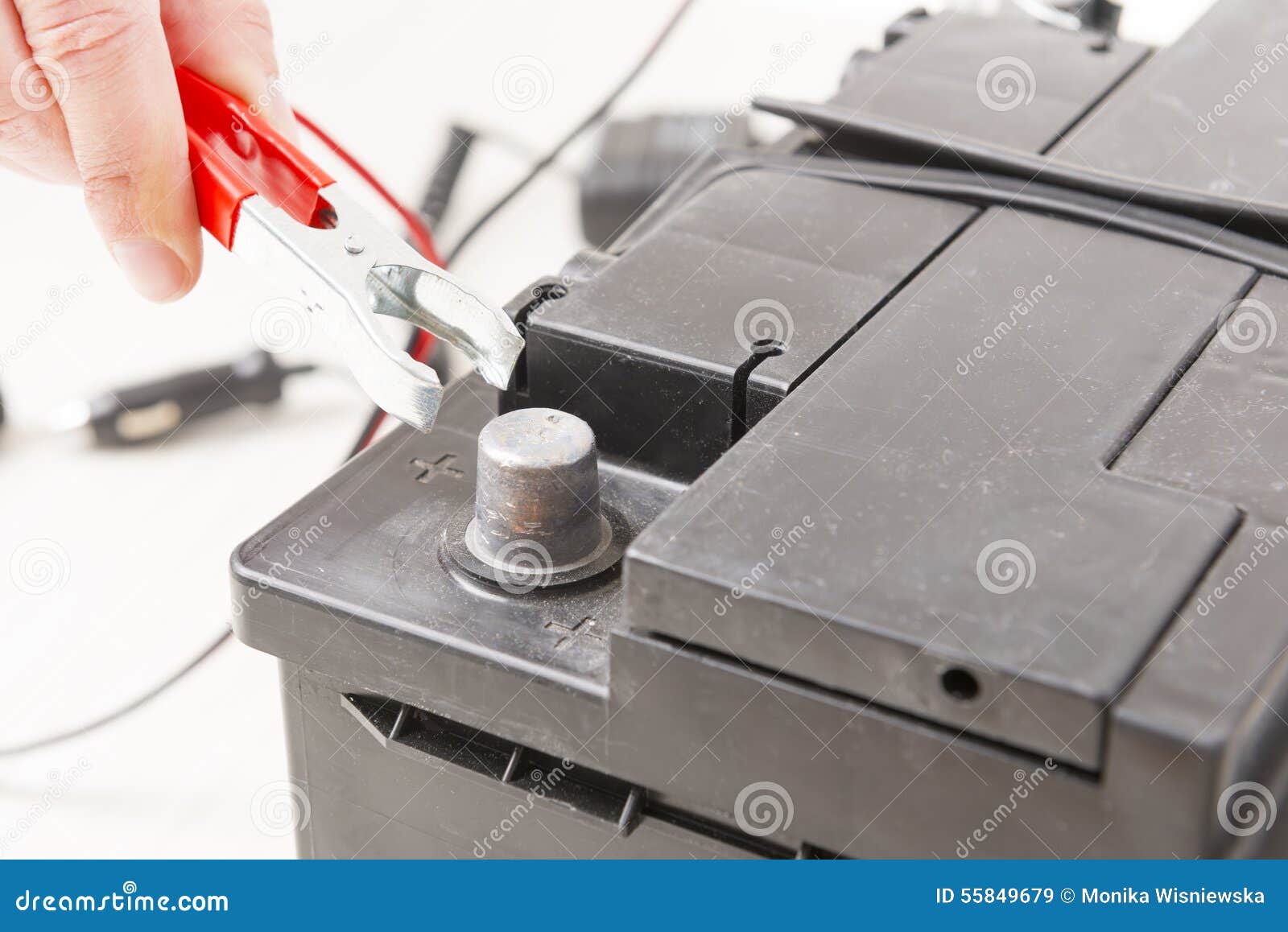 Charging car battery stock image. Image of electronic - 55849679