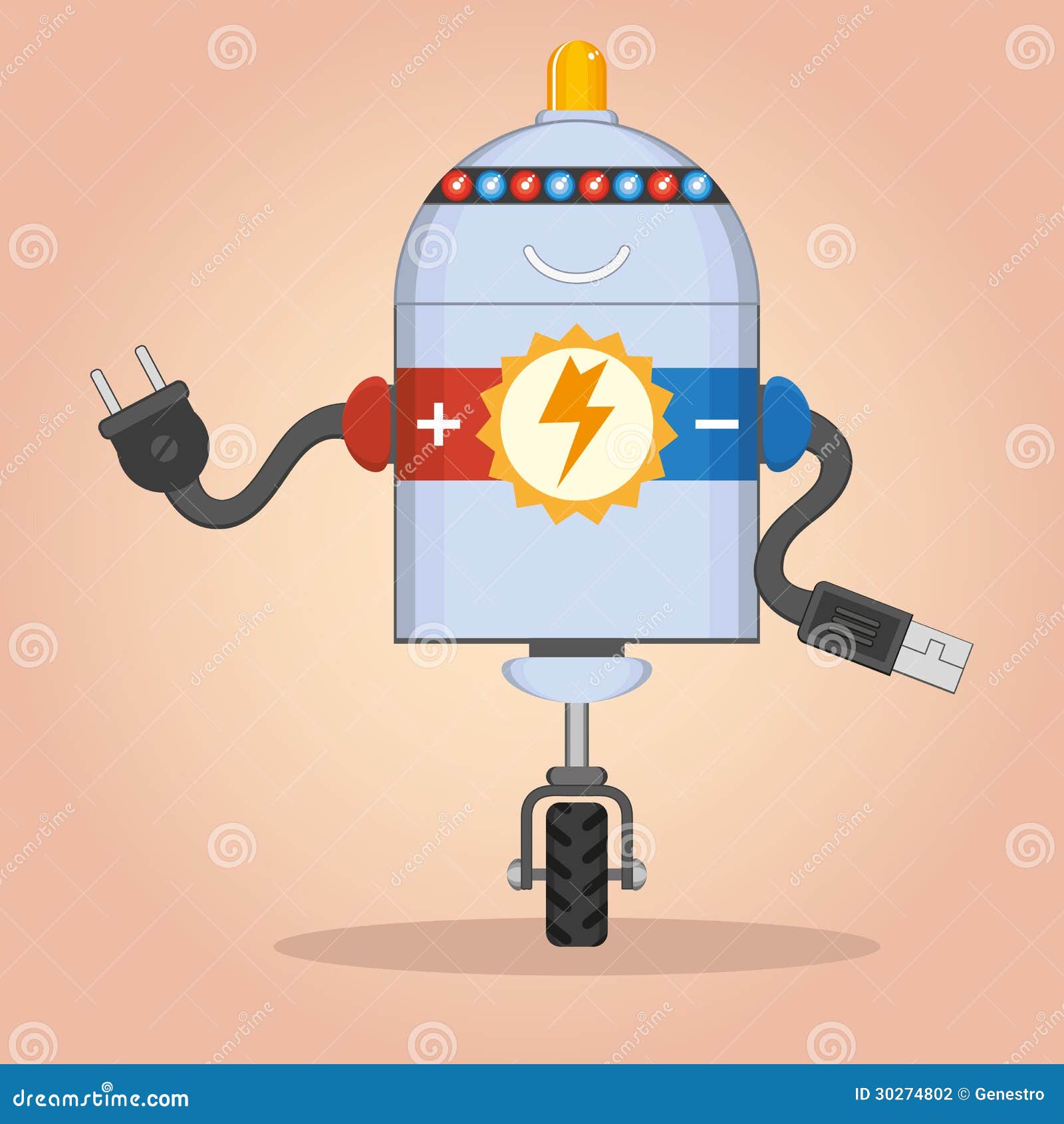 Charging robot stock vector. Illustration of charging - 30274802