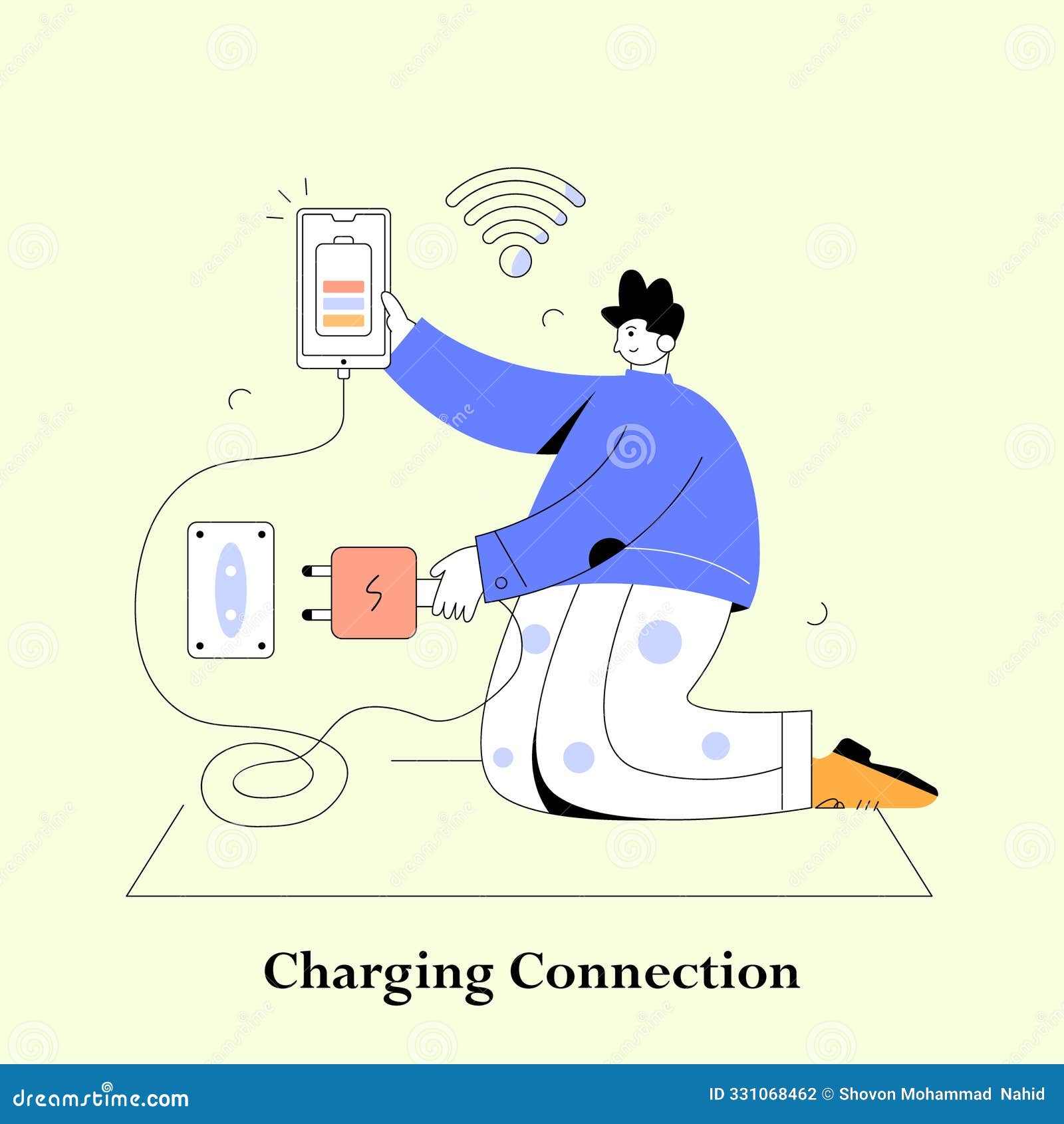 Charging Connection: Power and Device Connectivity Stock Illustration ...