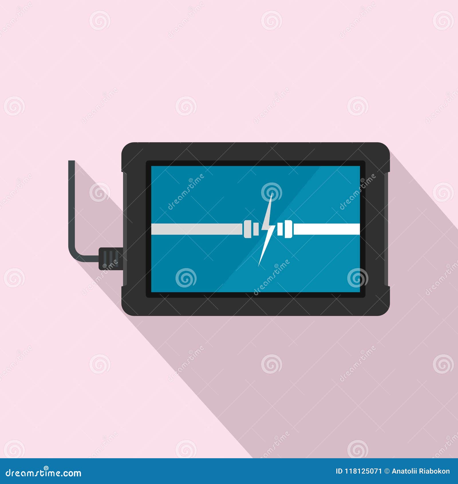 Charging Device Icon, Flat Style Stock Vector - Illustration of data ...
