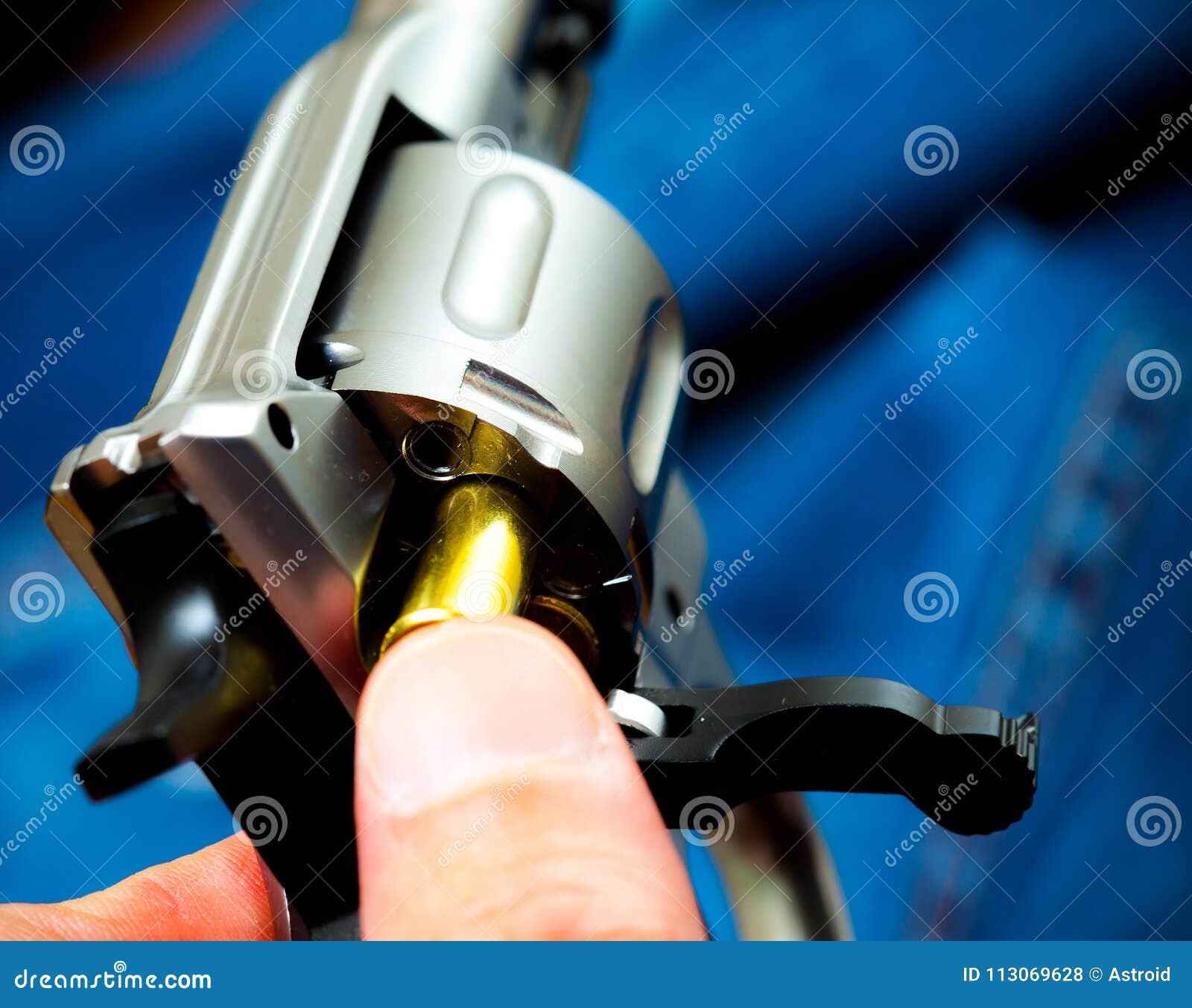 Charging the Drum of Revolver Stock Photo - Image of handgun, color ...