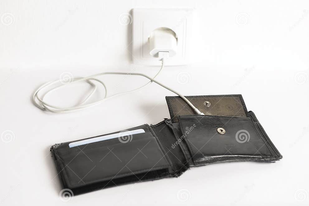 Charging an Empty Wallet stock image. Image of charging - 39028965