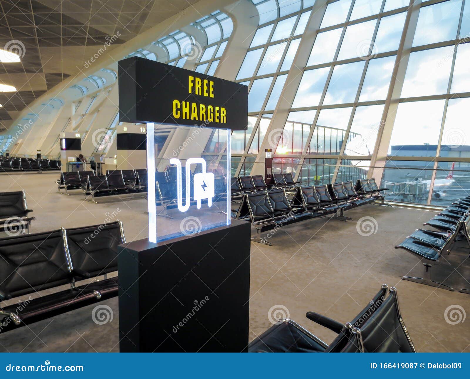 Charging for Gadgets in the Waiting Room. Stock Image - Image of ...