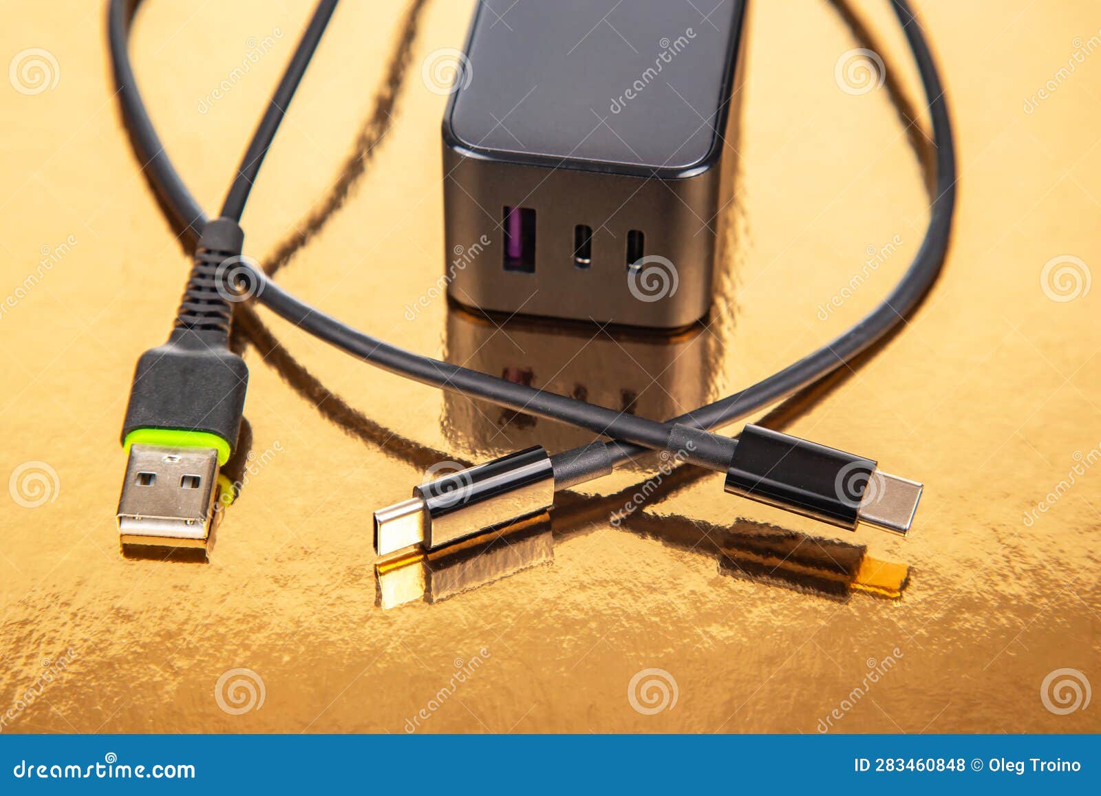 Charging Plug with Plug Connector for Modern Gadgets Stock Photo ...