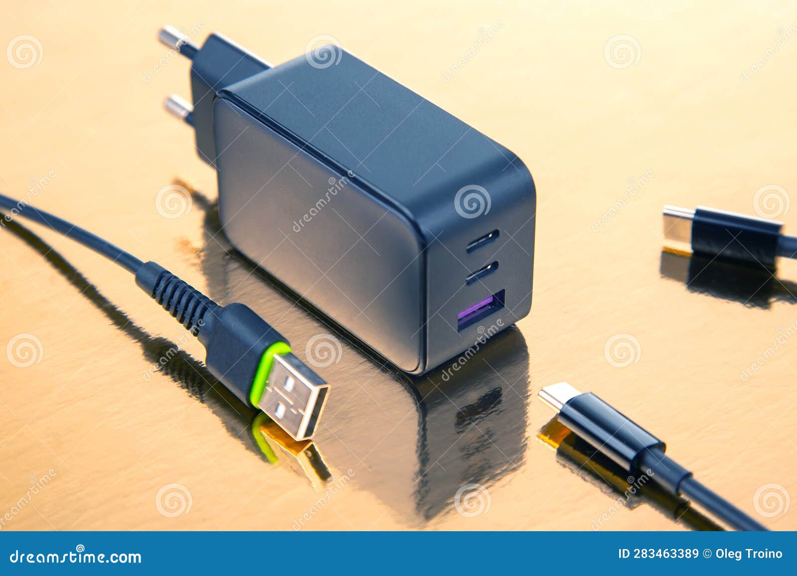 Charging Plug with Plug Connector for Modern Gadgets Stock Image ...